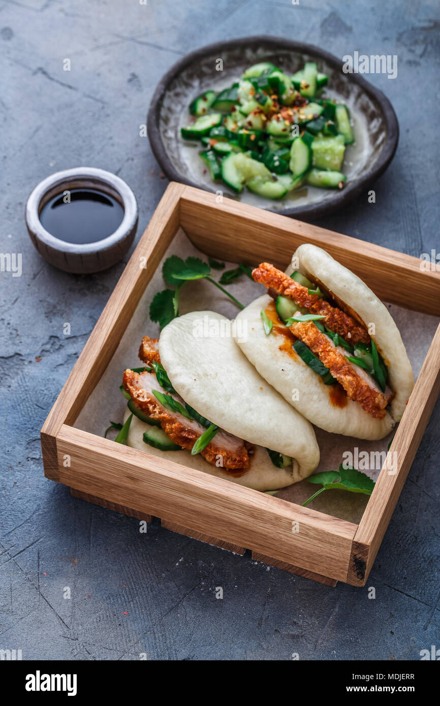 Bao bun with pork belly, steamed sandwich, gua bao Stock Photo - Alamy