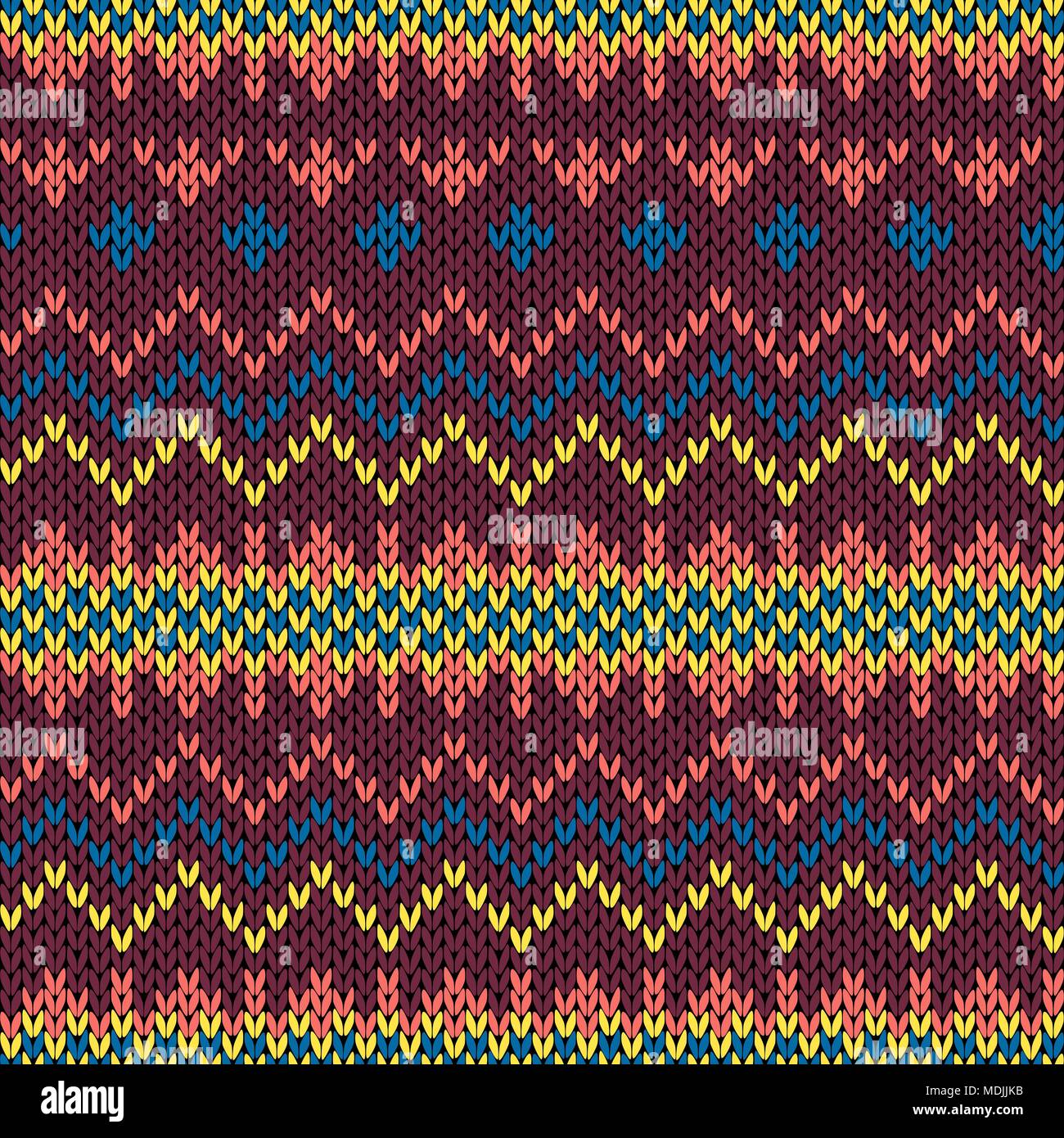 Seamless knitting multicolor motley background, knitting vector pattern ...