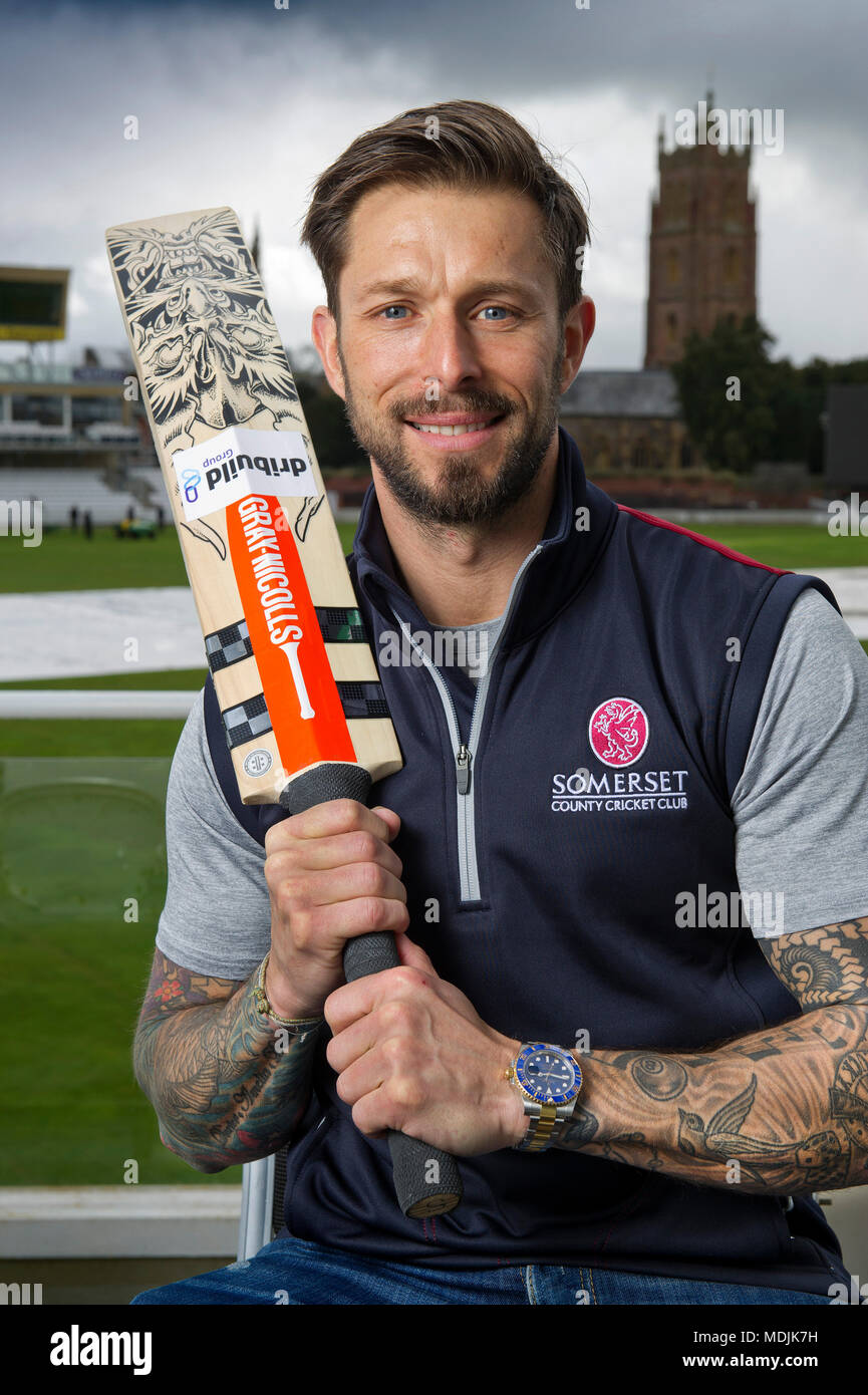 Cricketer Peter Trego of Somerset CCC at the Taunton ground Stock Photo ...