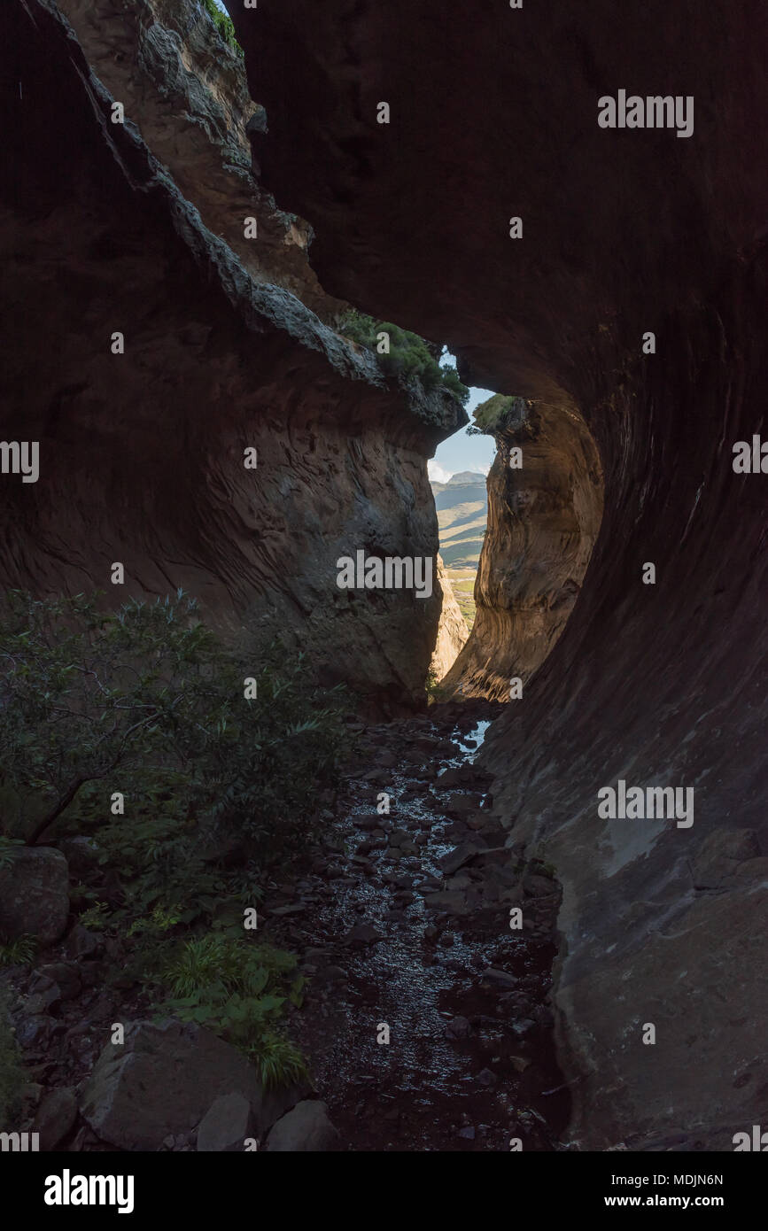 Echo Ravine, a sandstone gorge at Golden Gate in the Free State ...