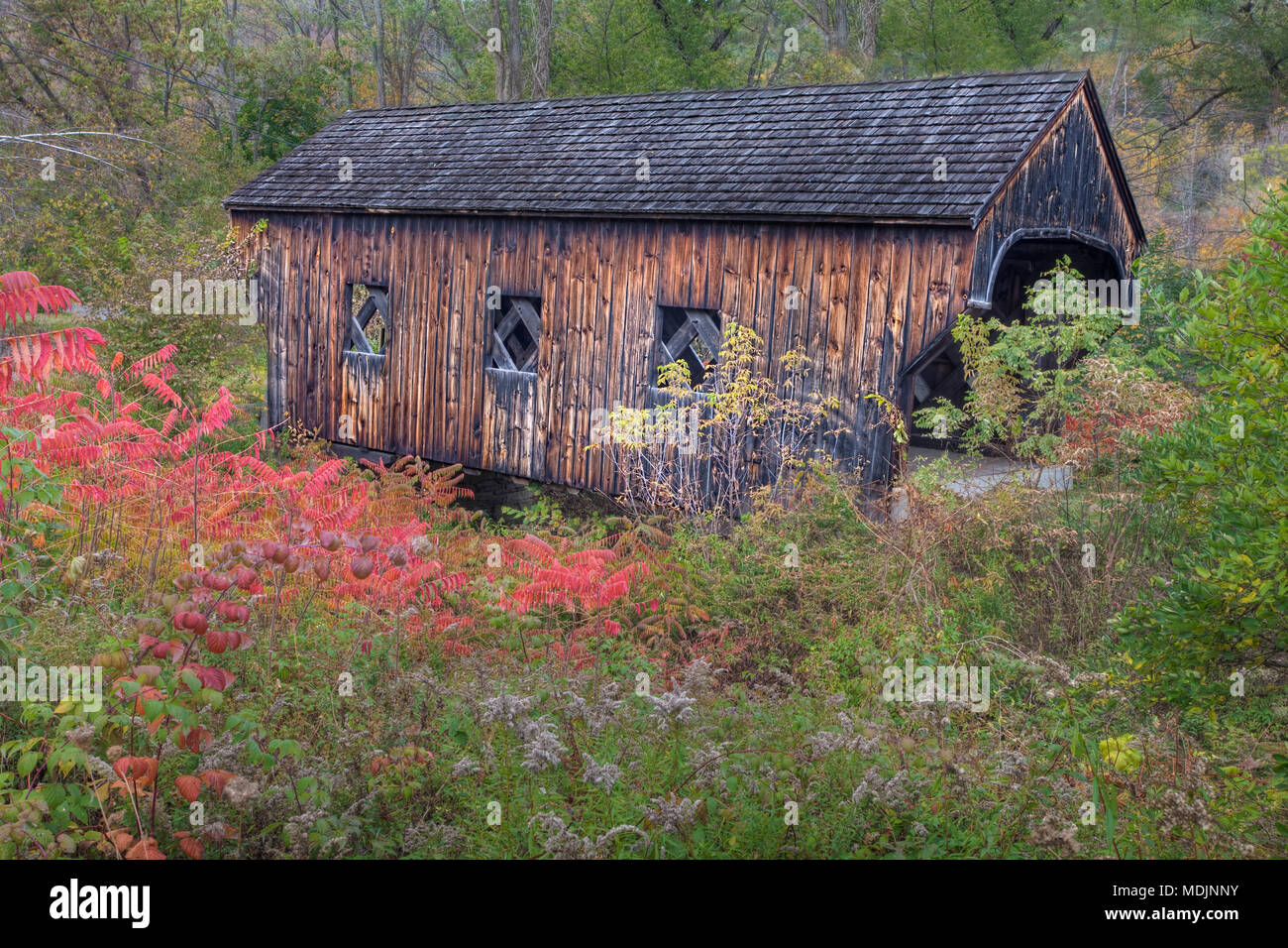 The Baltimore Covered Bridge in Vermont Stock Photo - Alamy