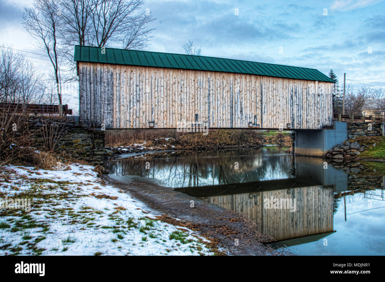 The East Fairfax Covered Bridge in Vermont Stock Photo - Alamy