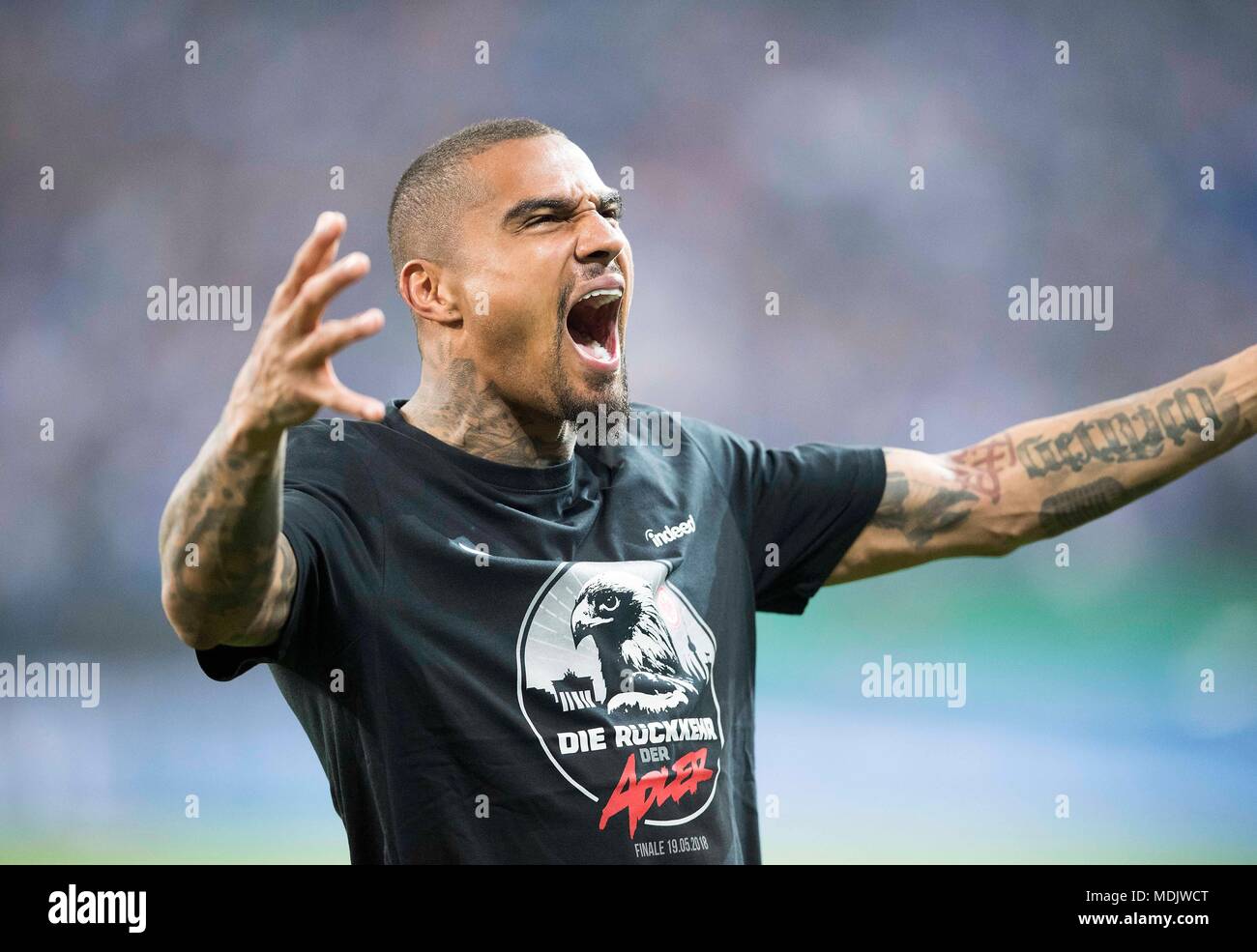 Gelsenkirchen, Deutschland. 18th Apr, 2018. final jubilation Kevin ...