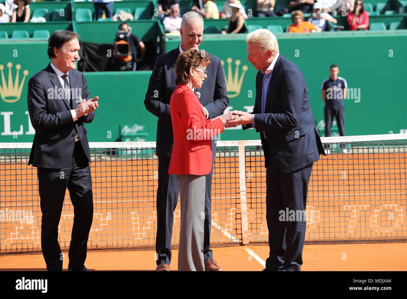 Monte Carlo, Monaco. 19th Apr, 2018. Boris Becker during The ATP Rolex ...