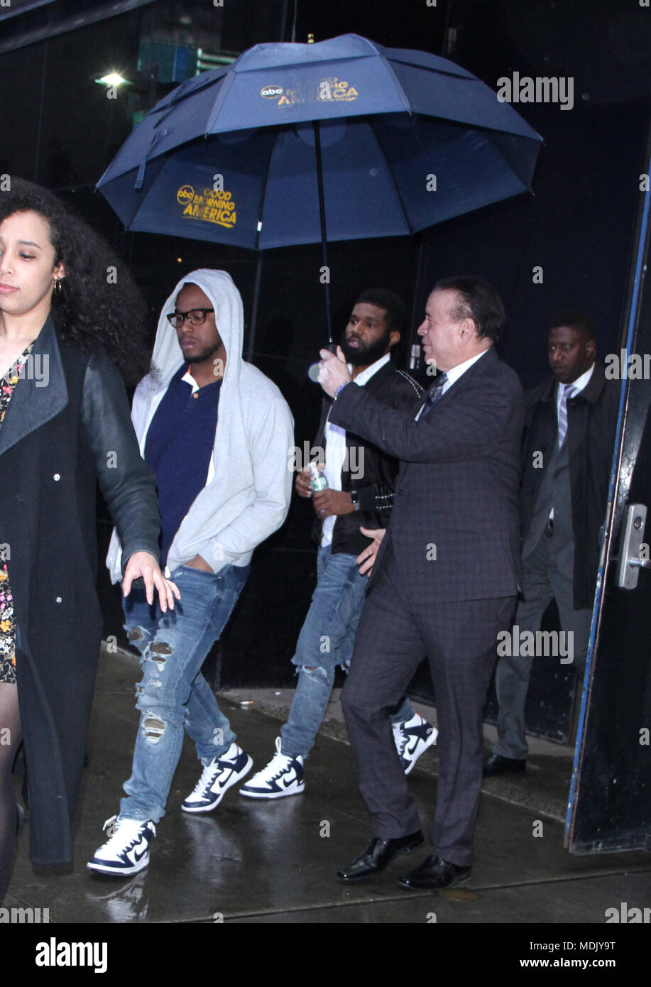 New York, NY, USA. 19th Apr, 2018. Donte Robinson and Rashon Nelson at Good Morning America ...