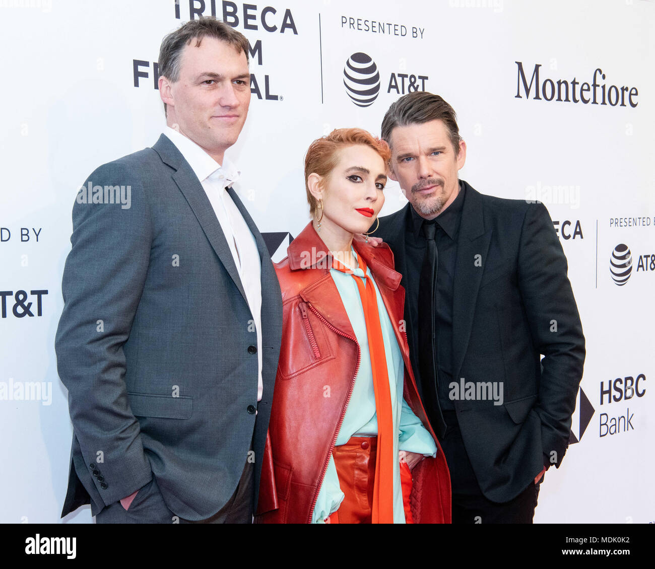 New York, NY, USA. 19th Apr, 2018. Rob Budreau, Noomi Rapace and Ethan ...