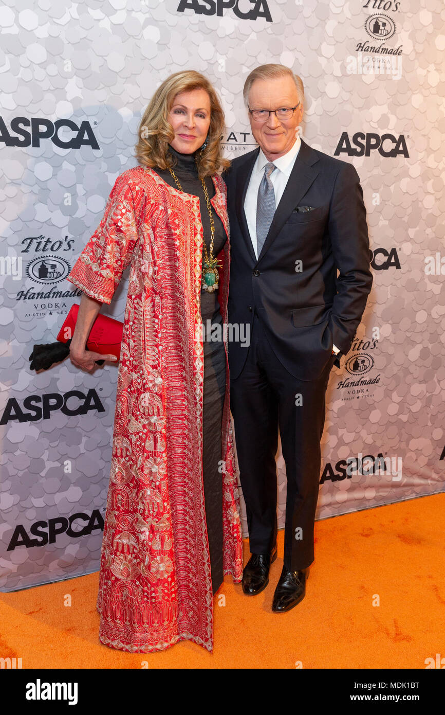New York, USA. April 19, 2018: Ellen Ward Scarborough wearing dress by ...