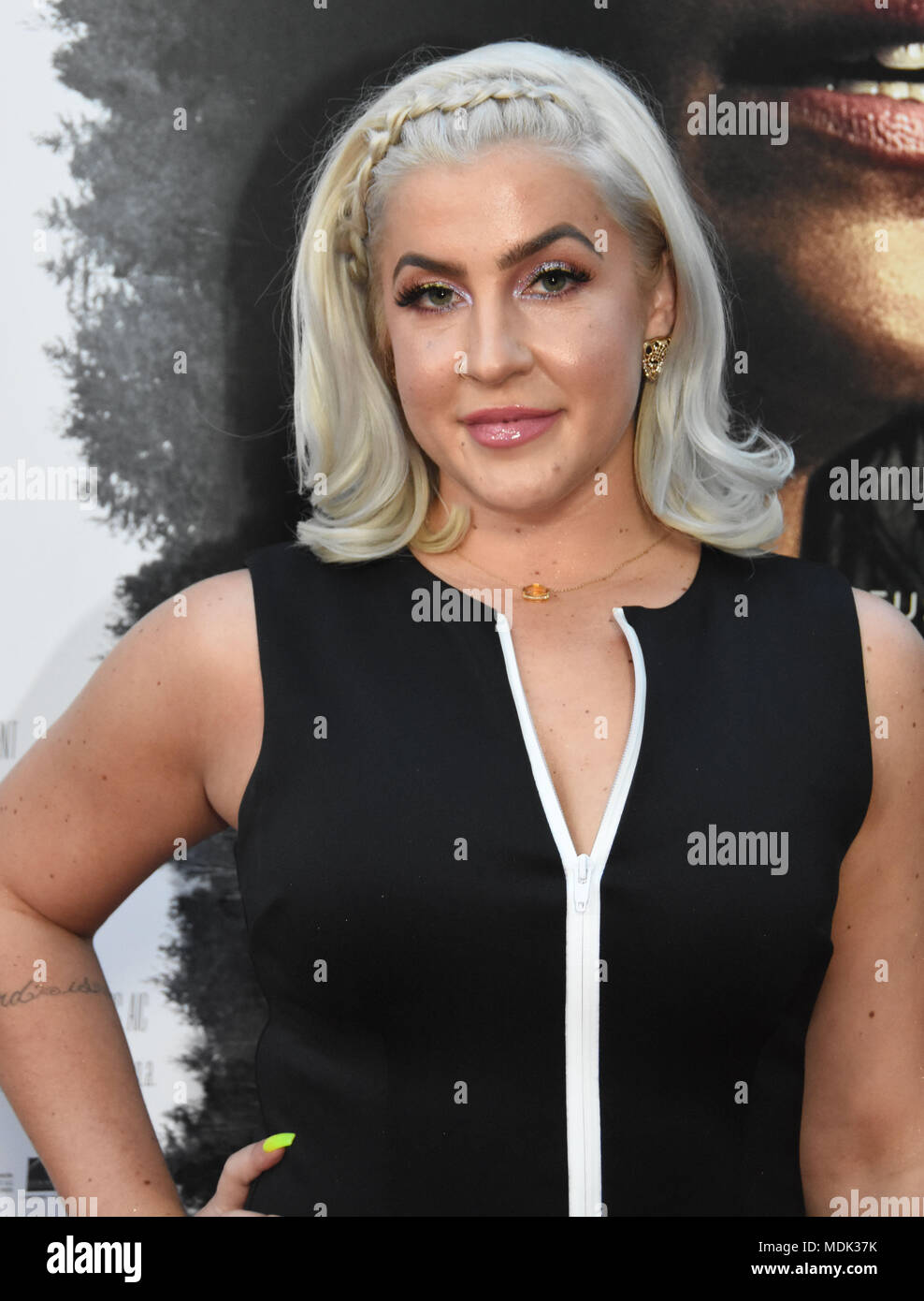 Los Angeles, USA. 19th Apr, 2018. Singer Joelle James attends the Los ...