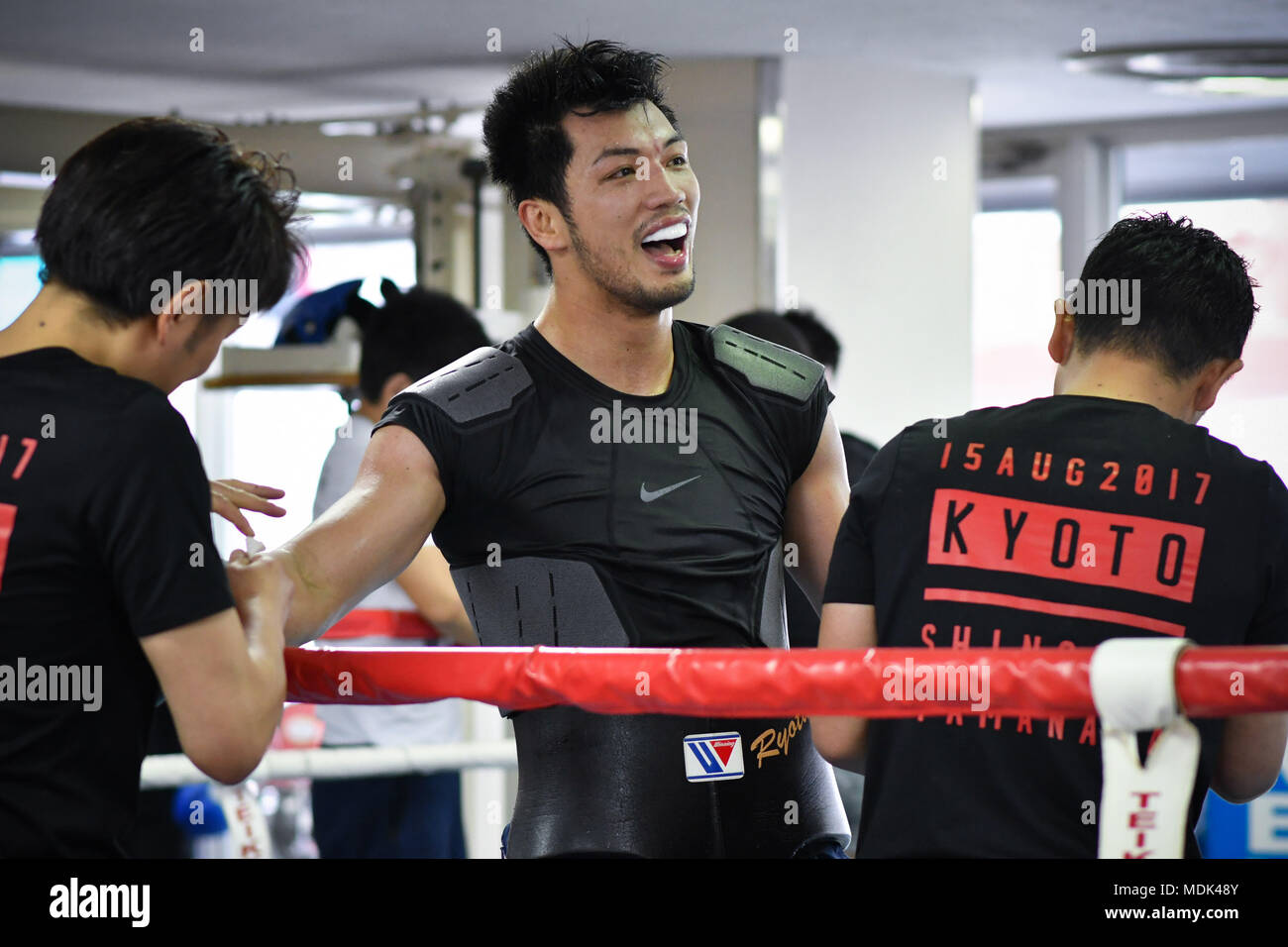 Tokyo, Japan. 19th Mar, 2018. (L-R) Shin Yamato, Ryota Murata, Sendai Tanaka Boxing : Ryota ...
