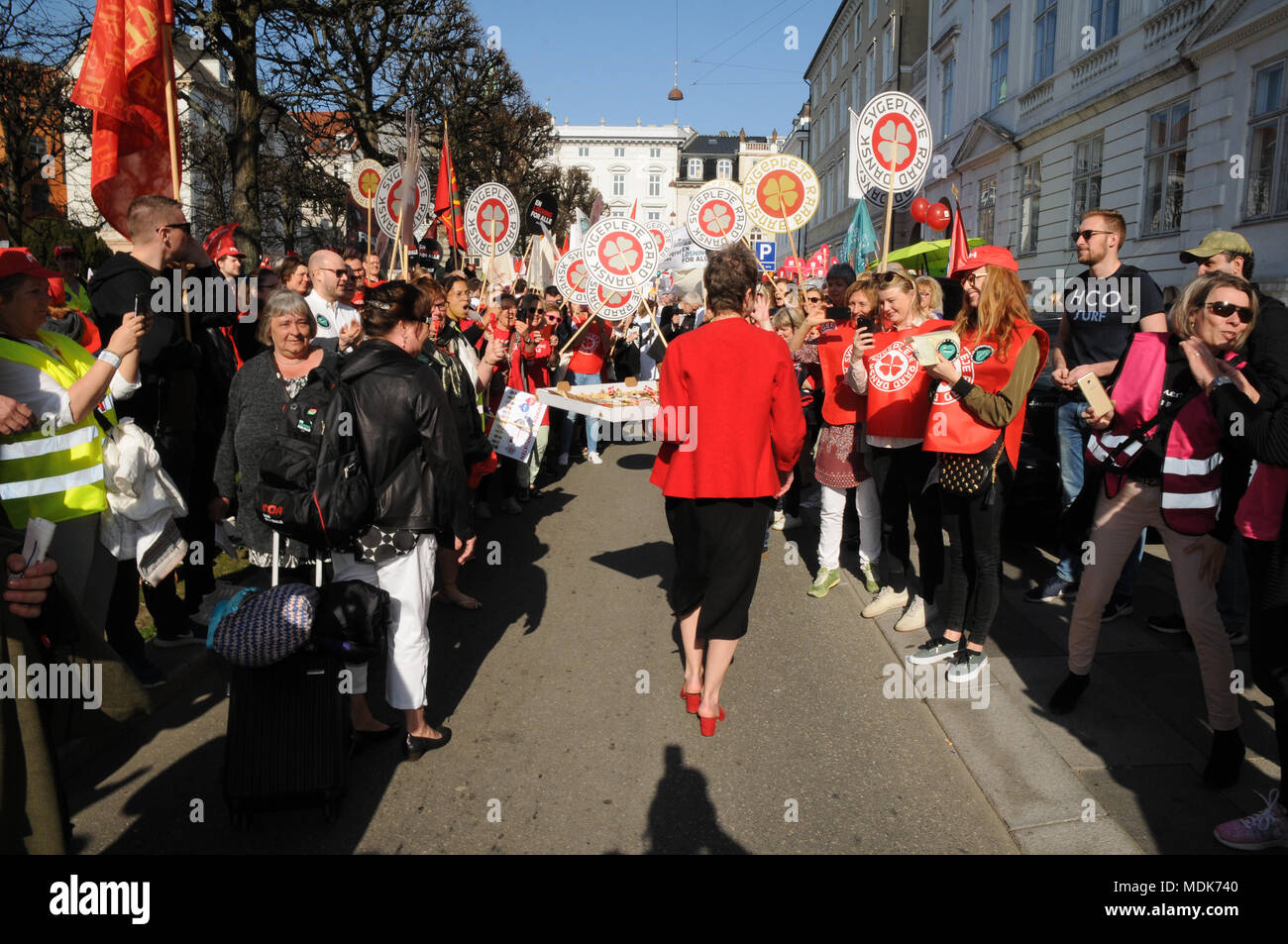 Copenhagen/Denmark 20 April 2018 Ms.Grethe Christensen leader of Danish ...