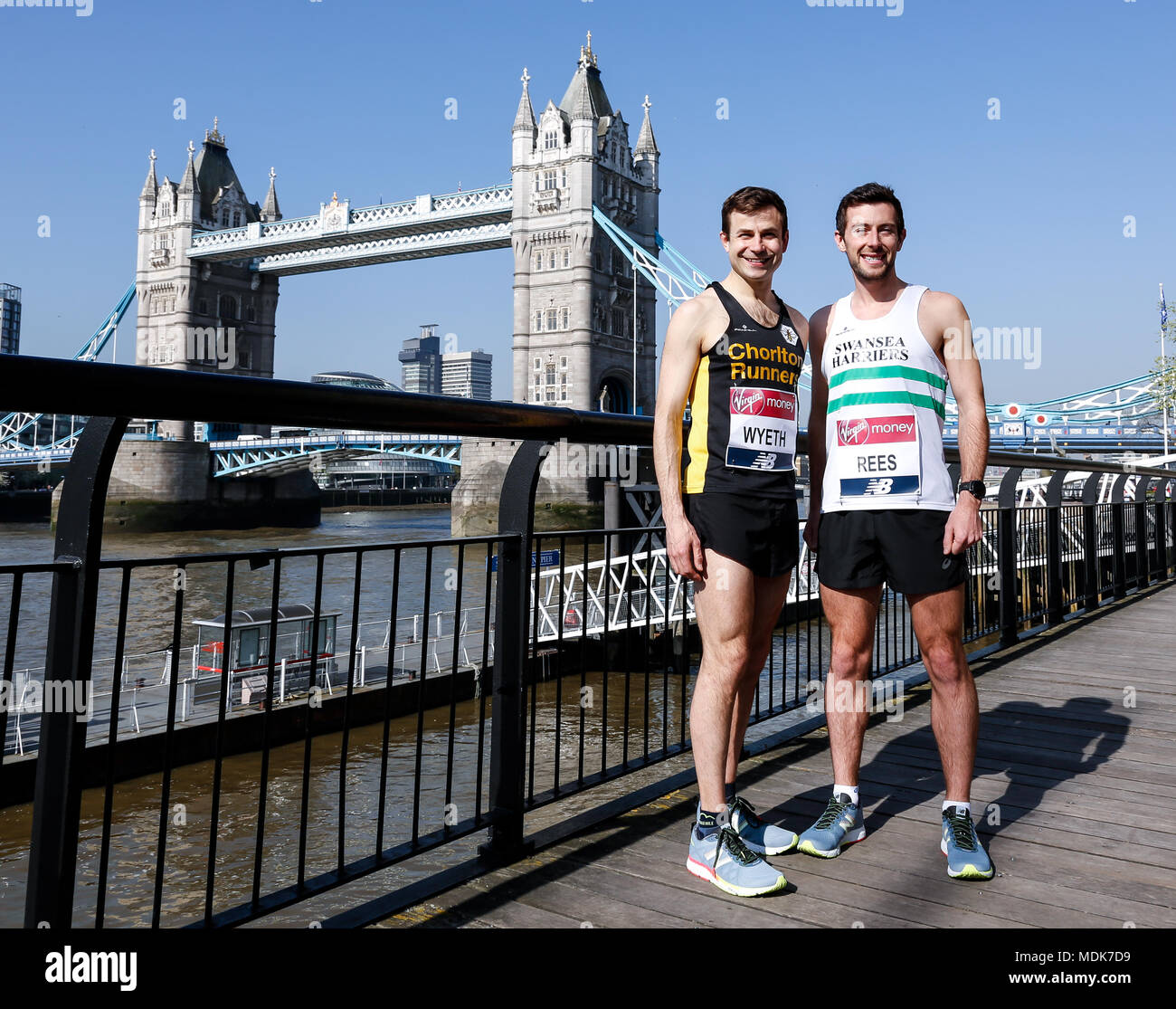 London, UK. 20th April 2018. David Wyeth and Matthew Rees prepare for ...