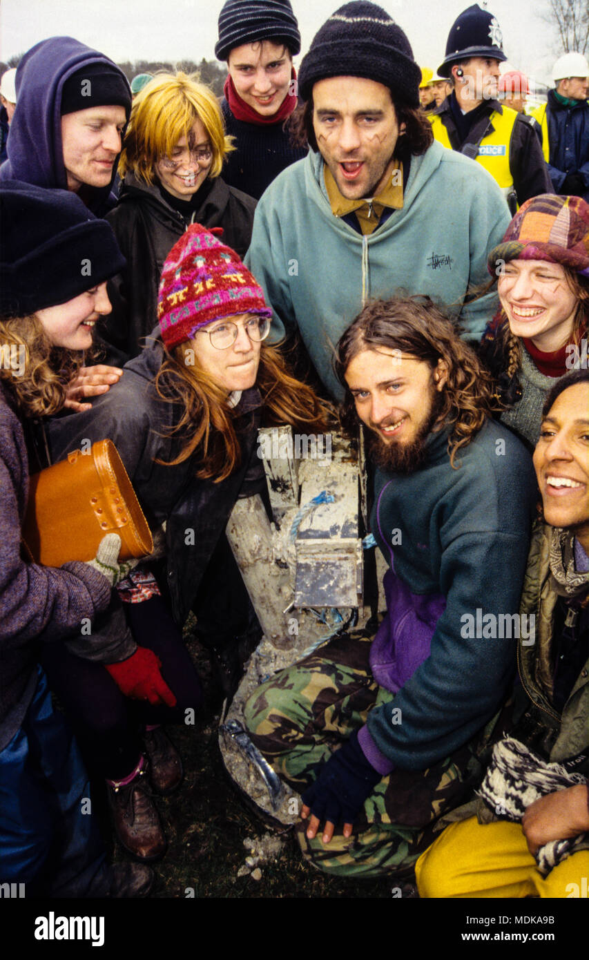 Road Protesters Locked on to Concrete, Newbury Bypass Road Building and ...