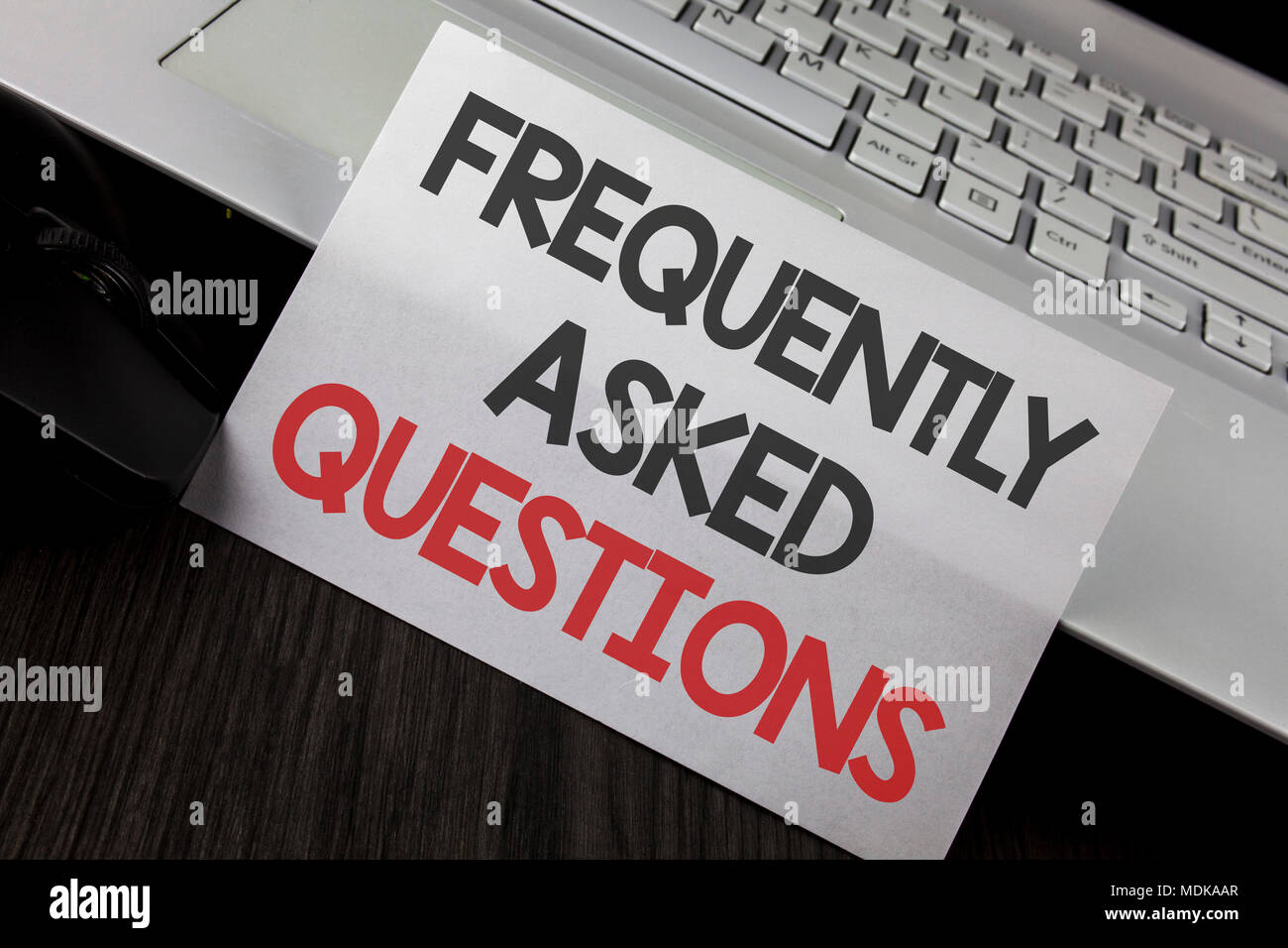 Writing note showing Frequently Asked Questions. Business photo ...