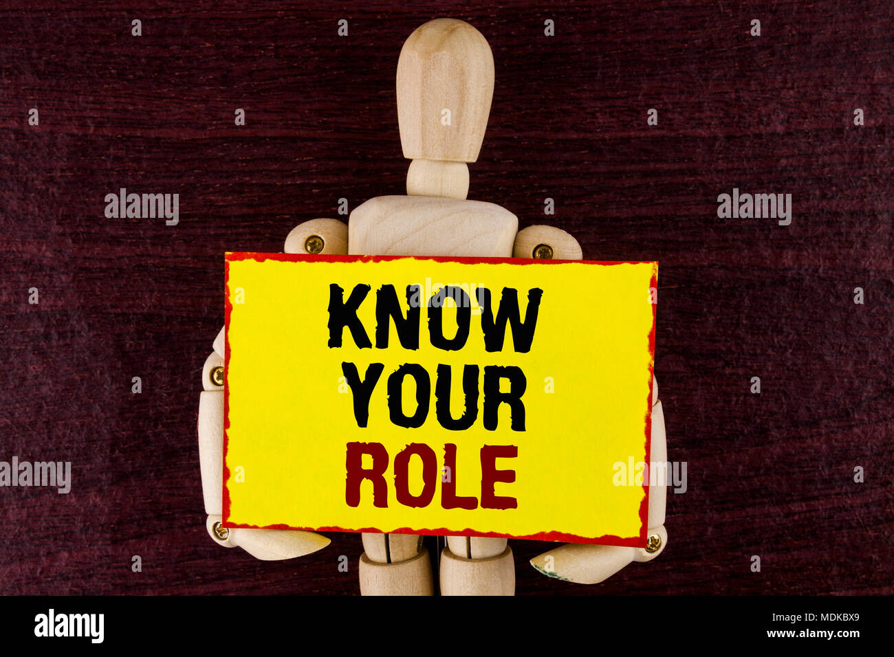 Word writing text Know Your Role. Business concept for define position ...