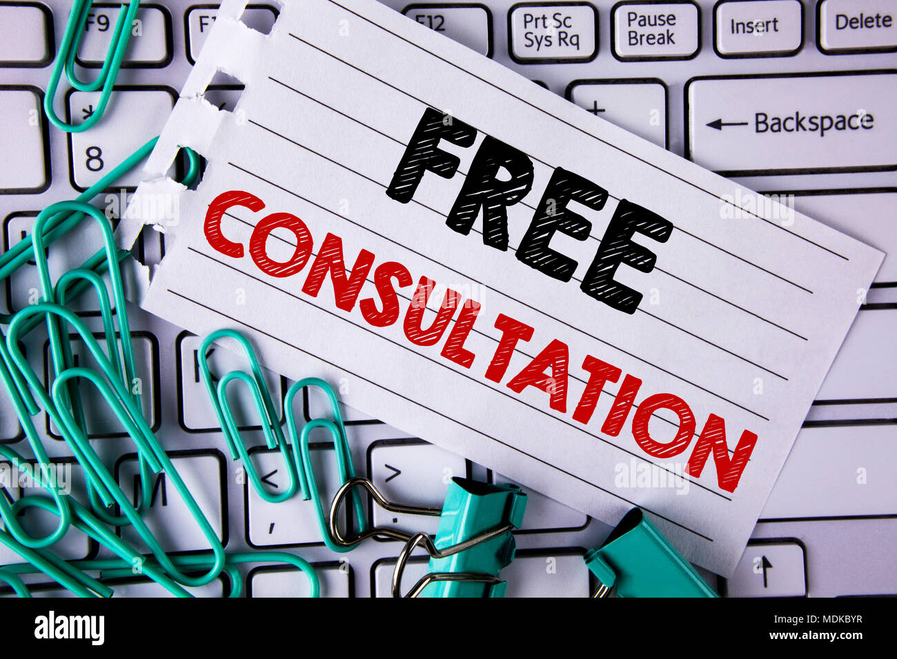 Writing note showing Free Consultation. Business photo showcasing ...
