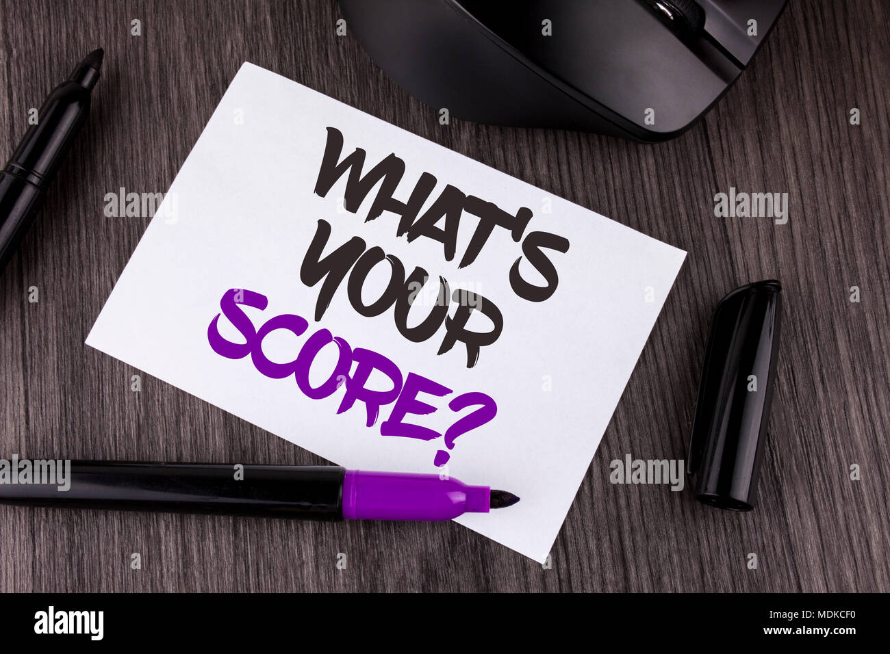 Handwriting text writing What Is Your Score Question. Concept meaning ...