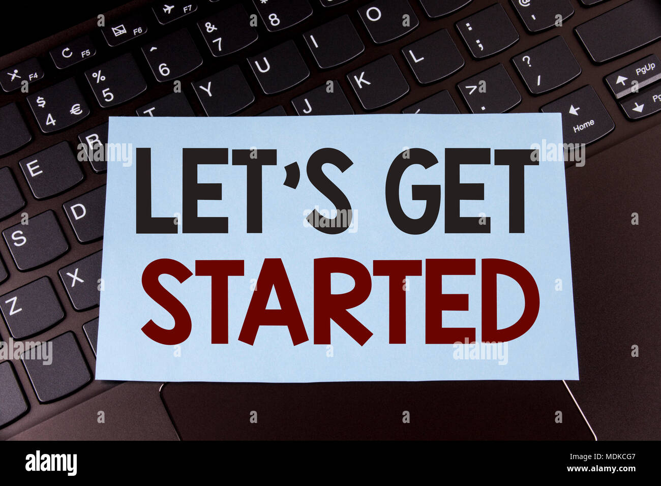 Text sign showing Lets Get Started. Conceptual photo beginning time ...