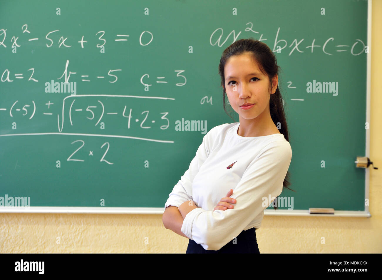 Student in math class Stock Photo - Alamy