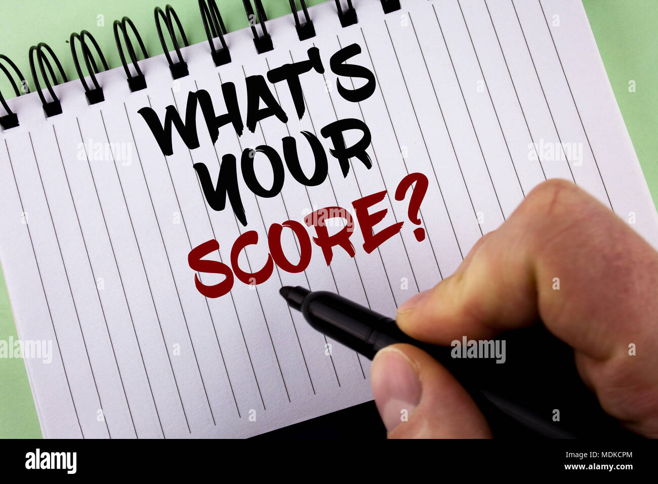 Text sign showing What Is Your Score Question. Conceptual photo Tell ...
