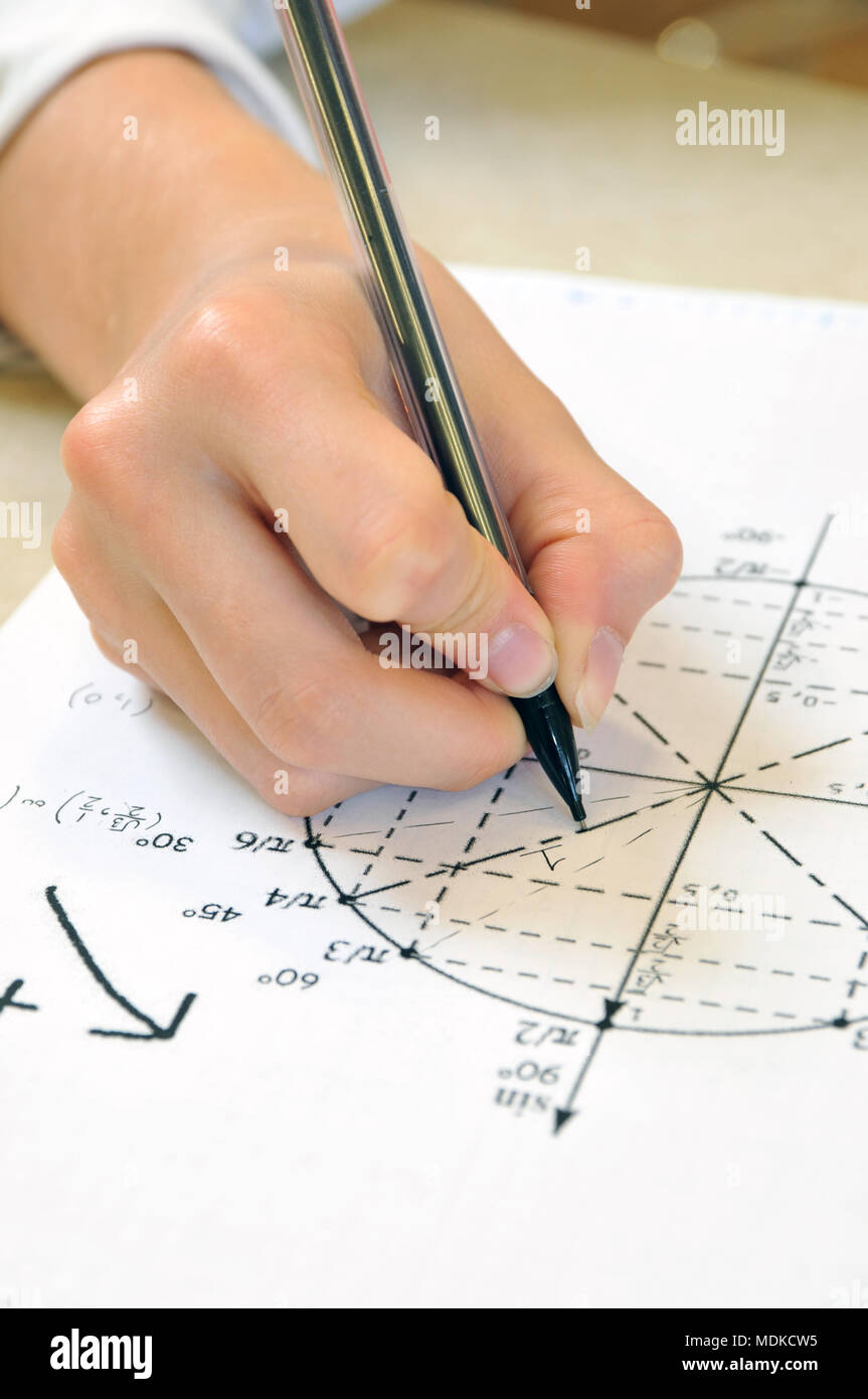 Student in math class Stock Photo - Alamy