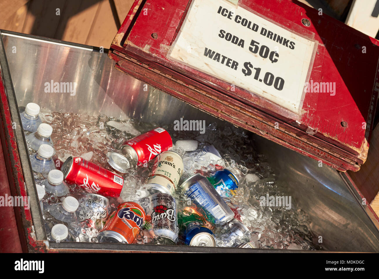 Cold drinks for sale, Green Dragon Market, Amish Country, Ephrata ...