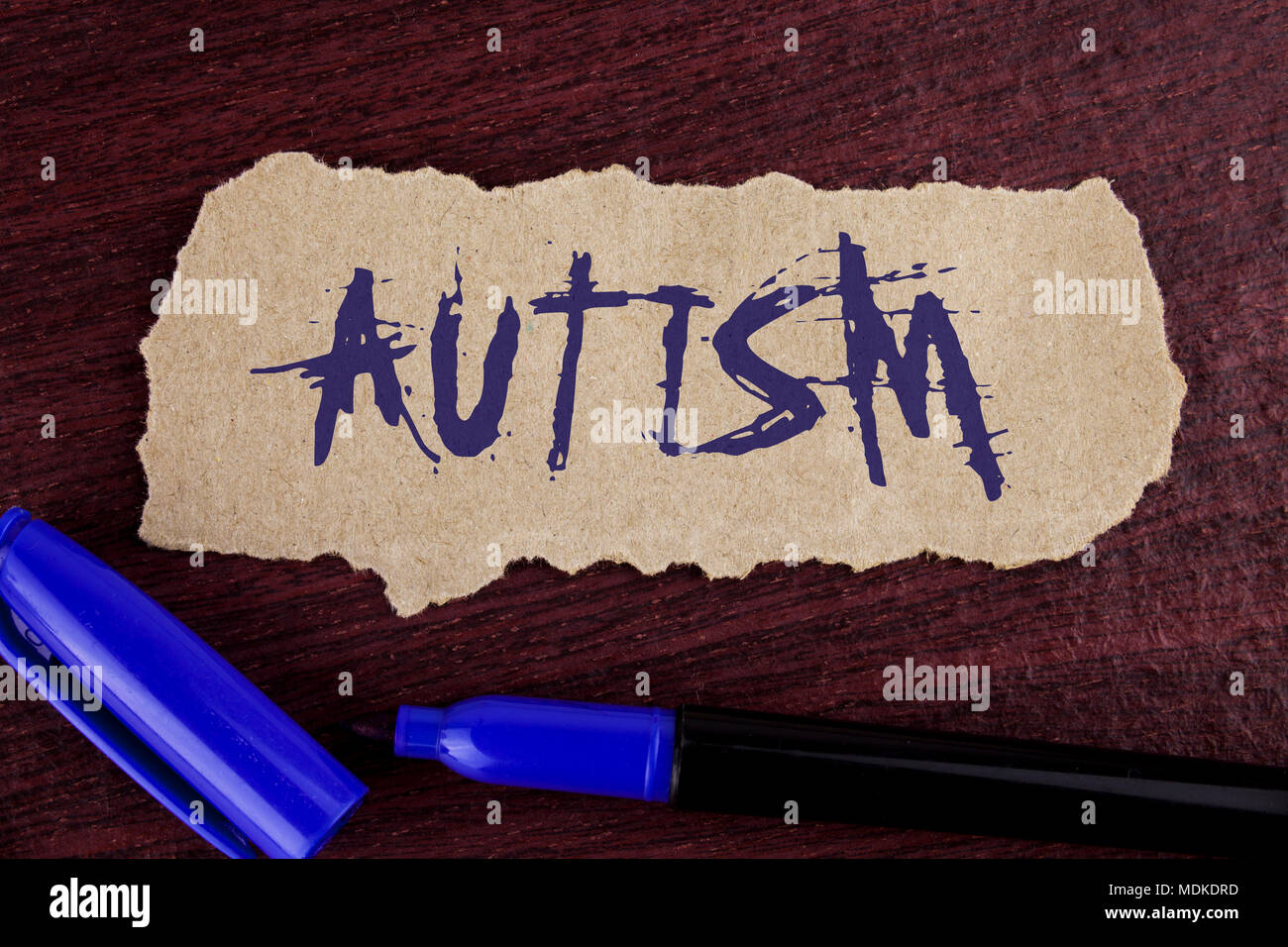 Handwriting text writing Autism. Concept meaning Autism Awareness ...