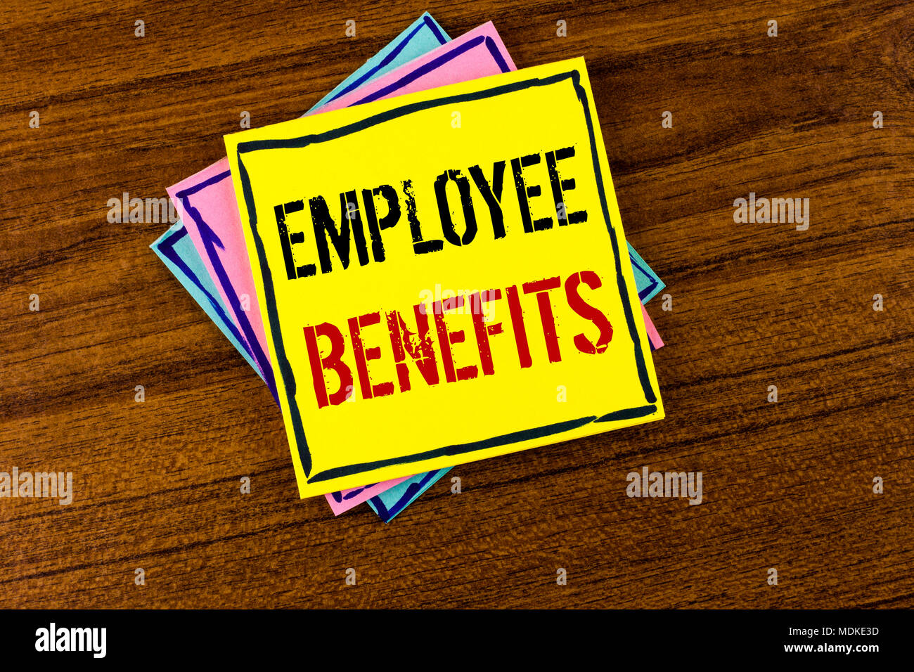 Writing note showing Employee Benefits. Business photo showcasing list ...