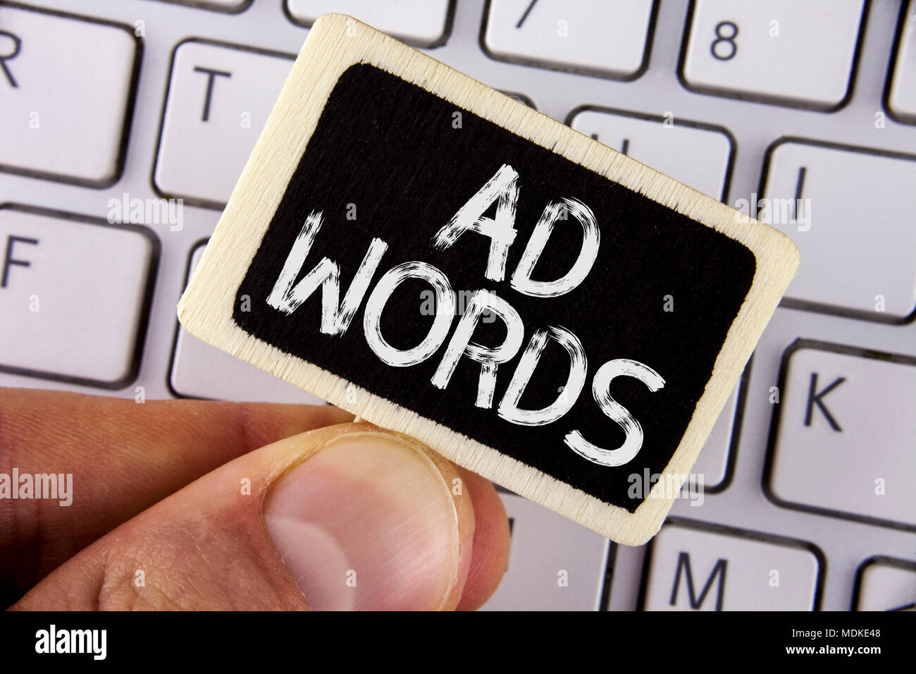 Writing note showing Ad Words. Business photo showcasing Advertising a ...