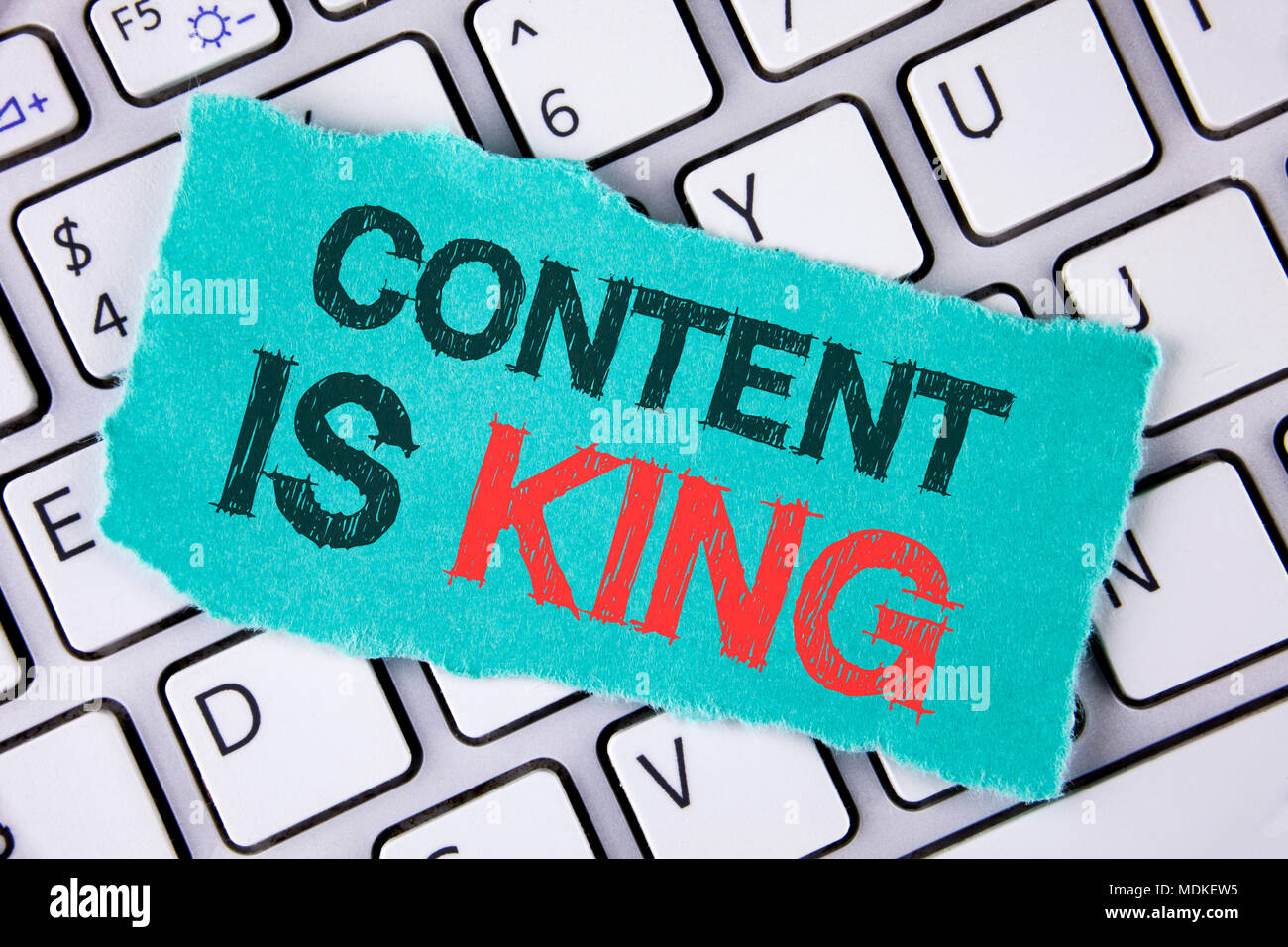 Handwriting text writing Content Is King. Concept meaning articles or ...