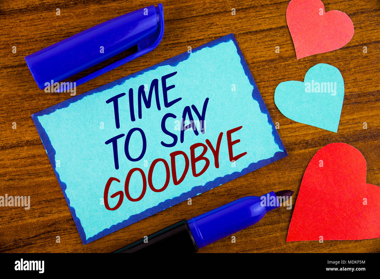 Writing note showing Time To Say Goodbye. Business photo showcasing ...
