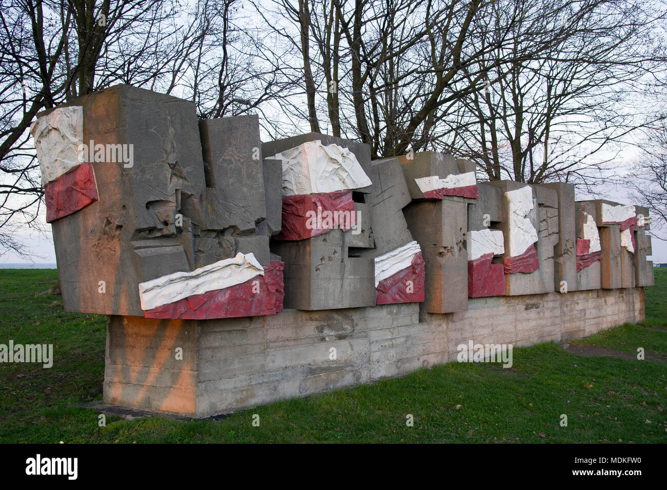 Westerplatte sign in the entrance of former Wojskowa Skladnica ...