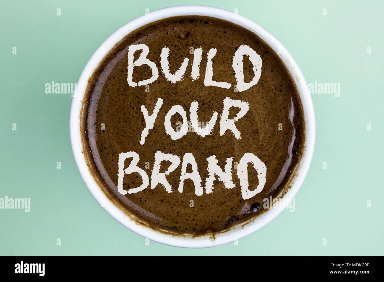 Writing note showing Build Your Brand. Business photo showcasing create ...