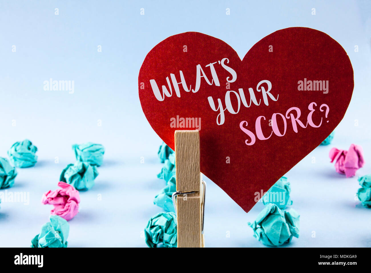 Handwriting text What Is Your Score Question. Concept meaning Tell ...