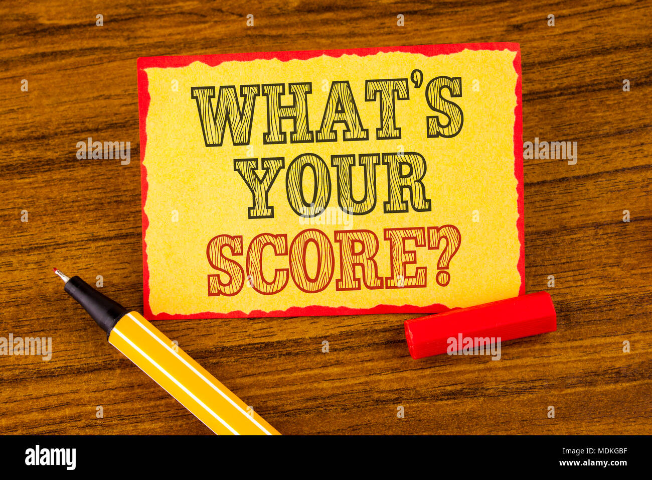 Writing note showing What Is Your Score Question. Business photo ...