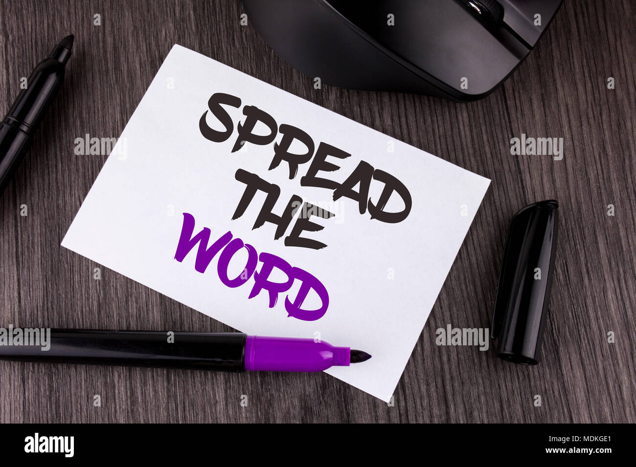 Handwriting text writing Spread The Word. Concept meaning Run ...