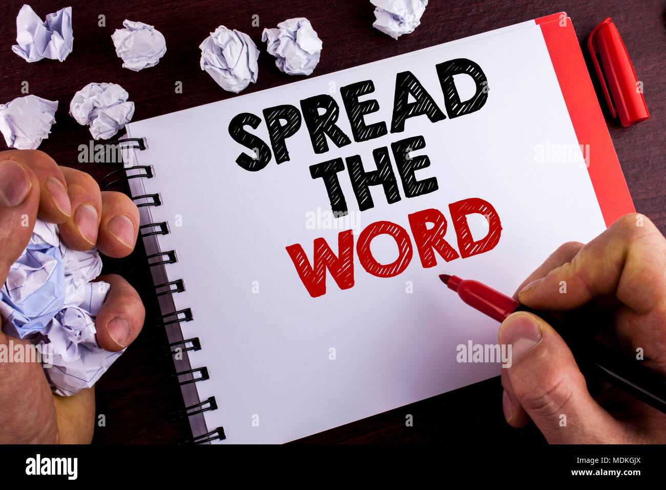 Conceptual hand writing showing Spread The Word. Business photo text ...