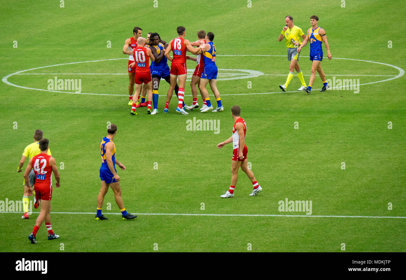 The first Australian Rules Football, AFL, game between West Coast ...