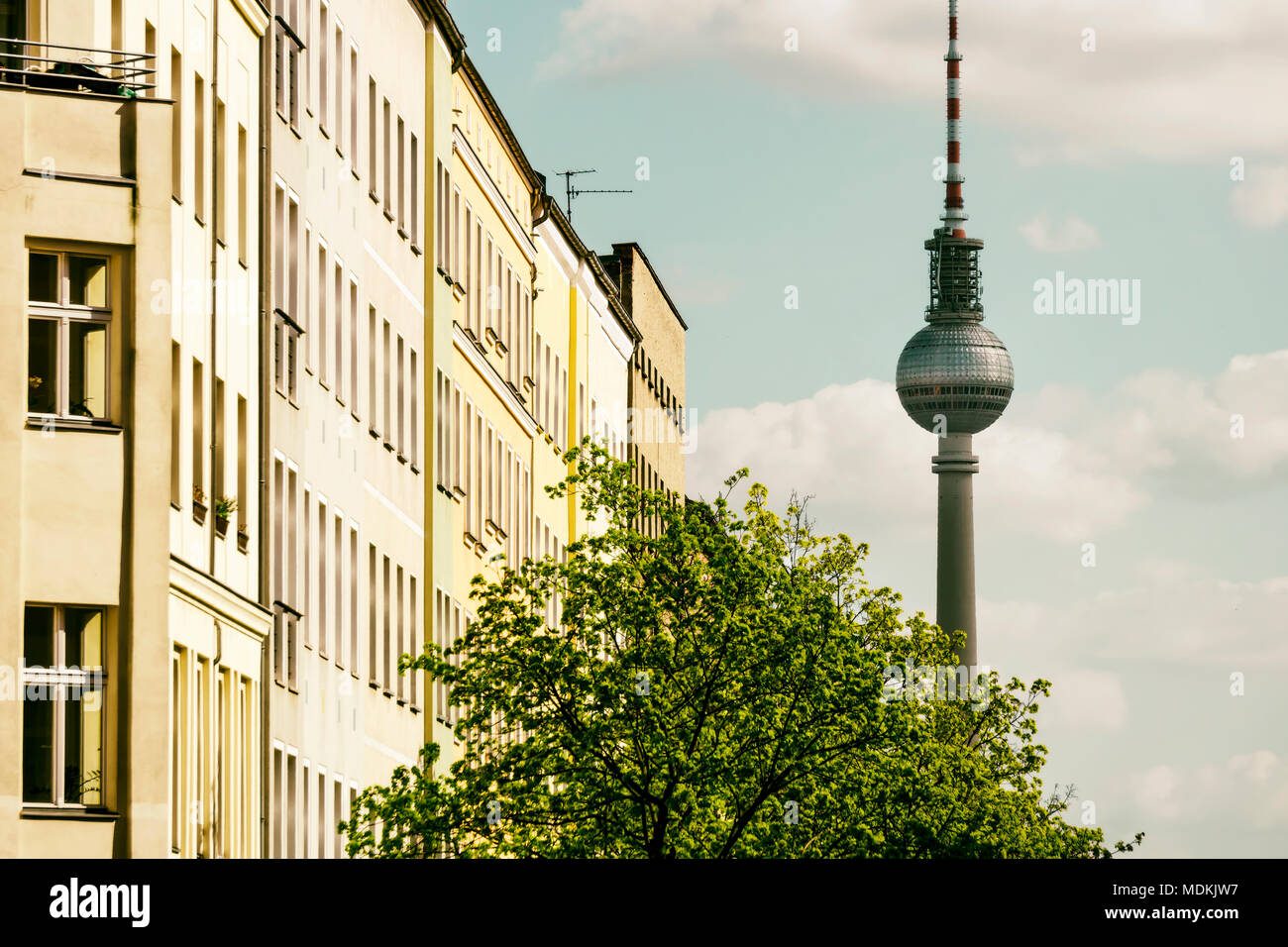 Residential buildings with TV Tower in the background Stock Photo - Alamy