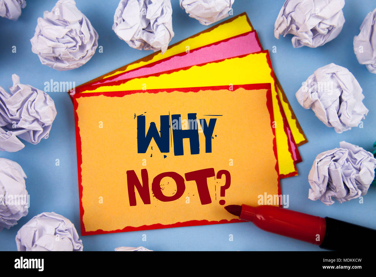 Word writing text Why Not Question. Business concept for Give me a ...