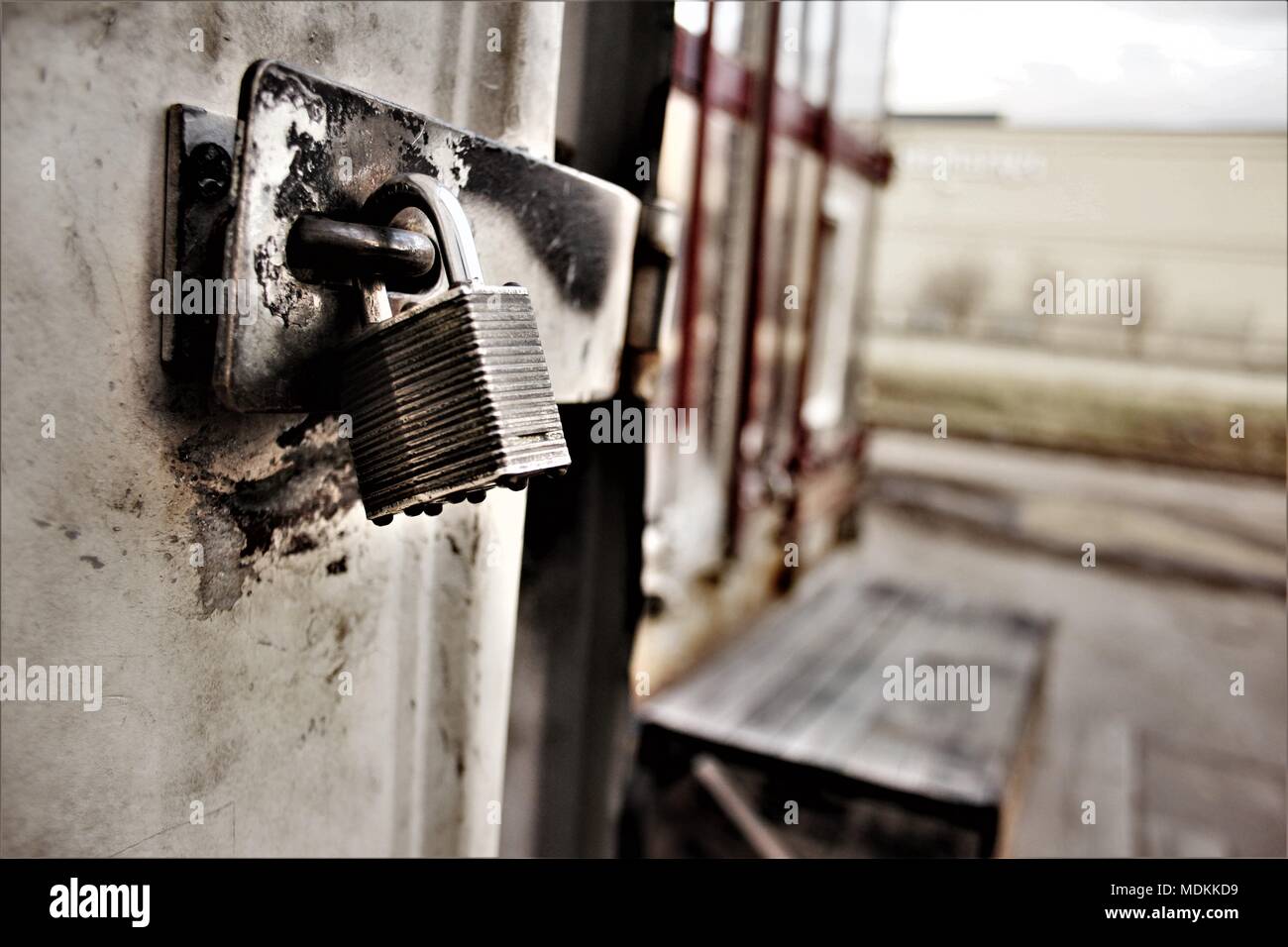 Crystal image lock in an alley, HD Stock Photo - Alamy