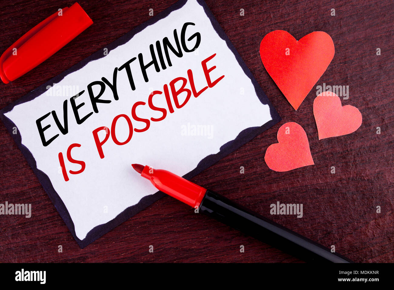 Conceptual hand writing showing Everything Is Possible. Business photo ...