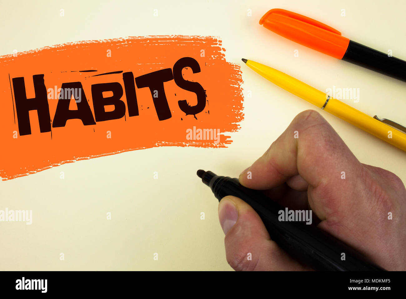 Writing note showing Habits. Business photo showcasing Regular tendency ...