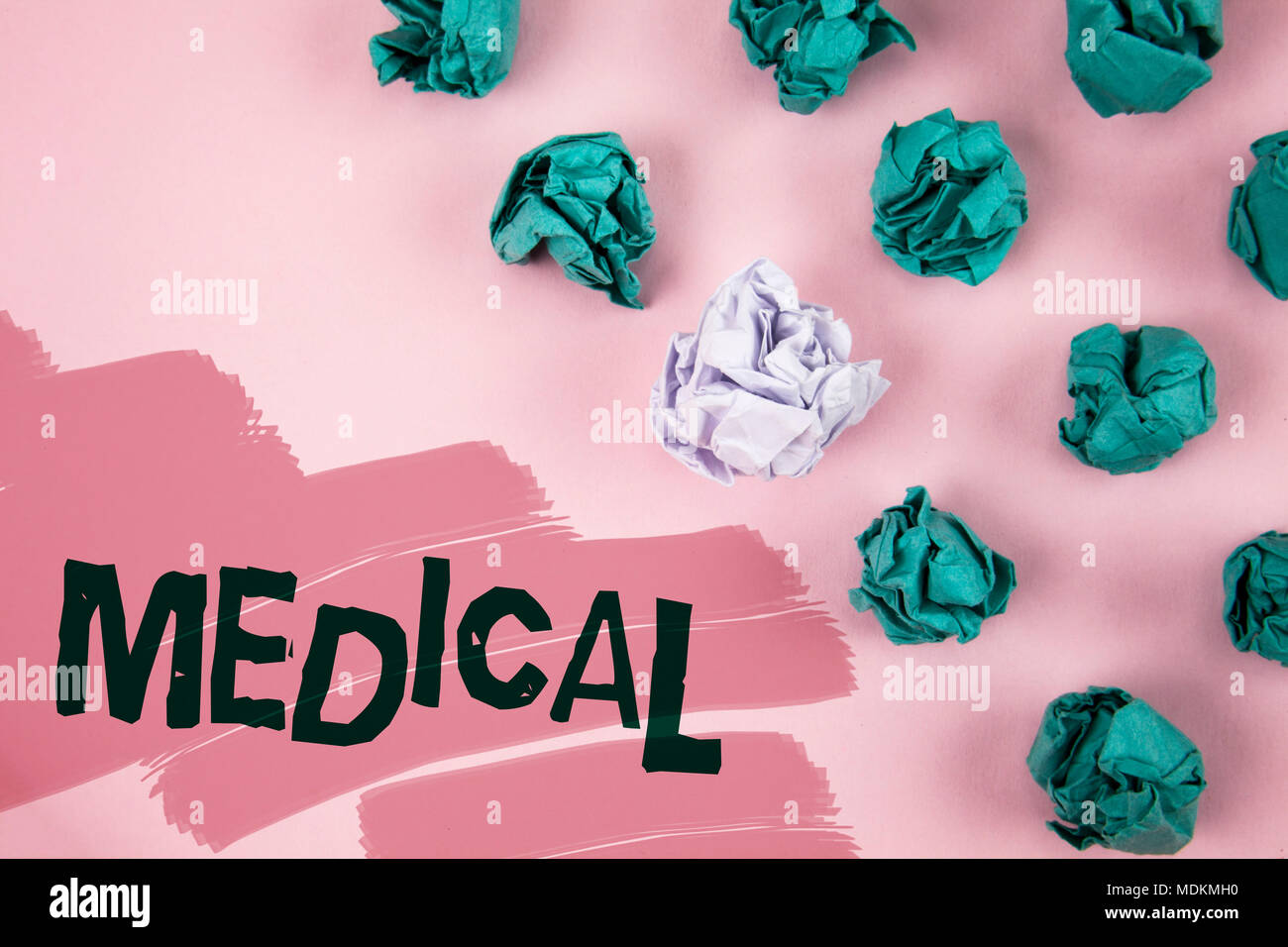 Handwriting text Medical. Concept meaning Related to science of ...
