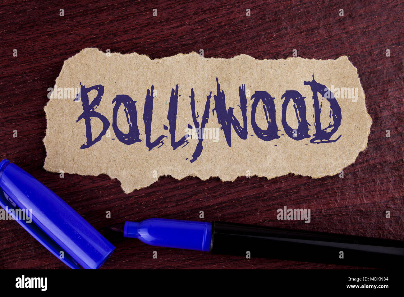 Handwriting text writing Bollywood. Concept meaning Indian cinema a ...