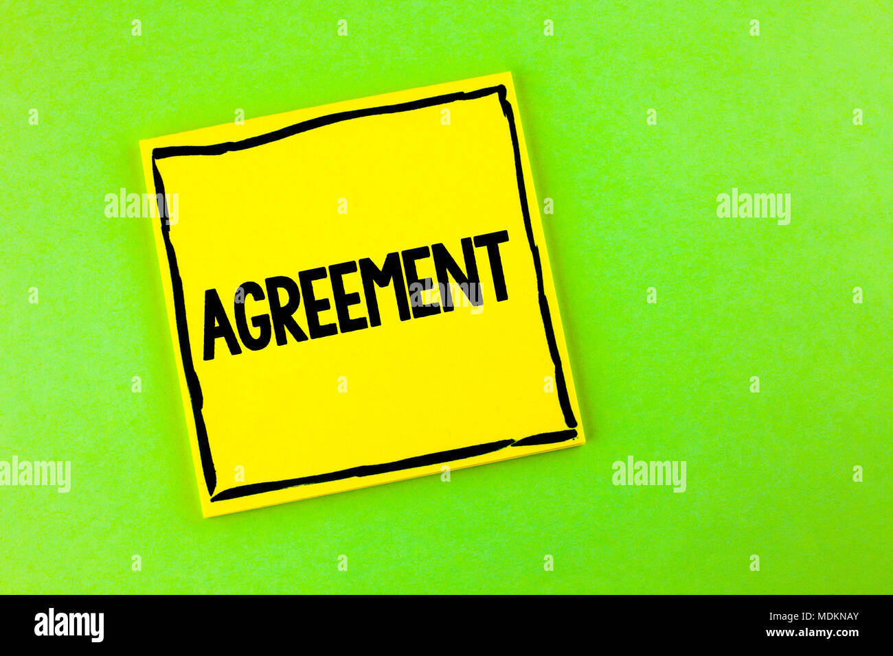 Handwriting text Agreement. Concept meaning Business or personal ...
