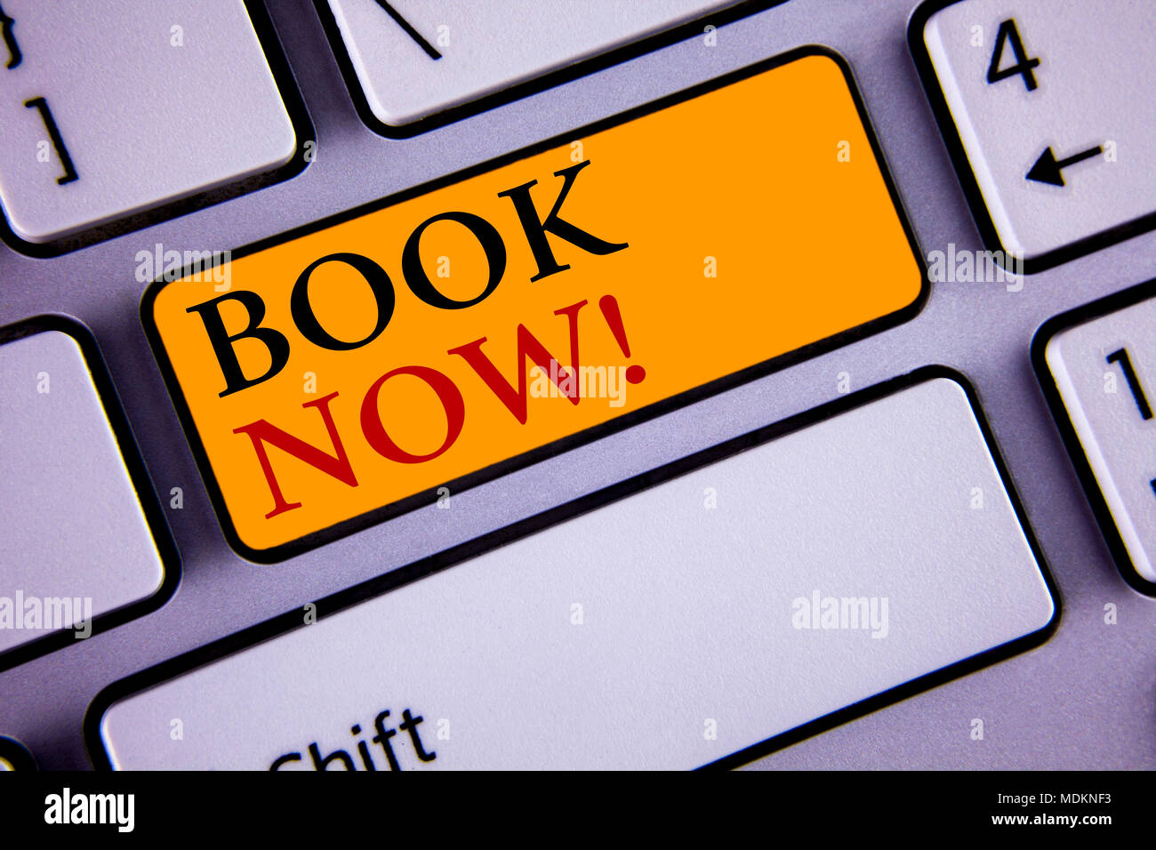 Text sign showing Book Now Motivational Call. Conceptual photo Make a ...