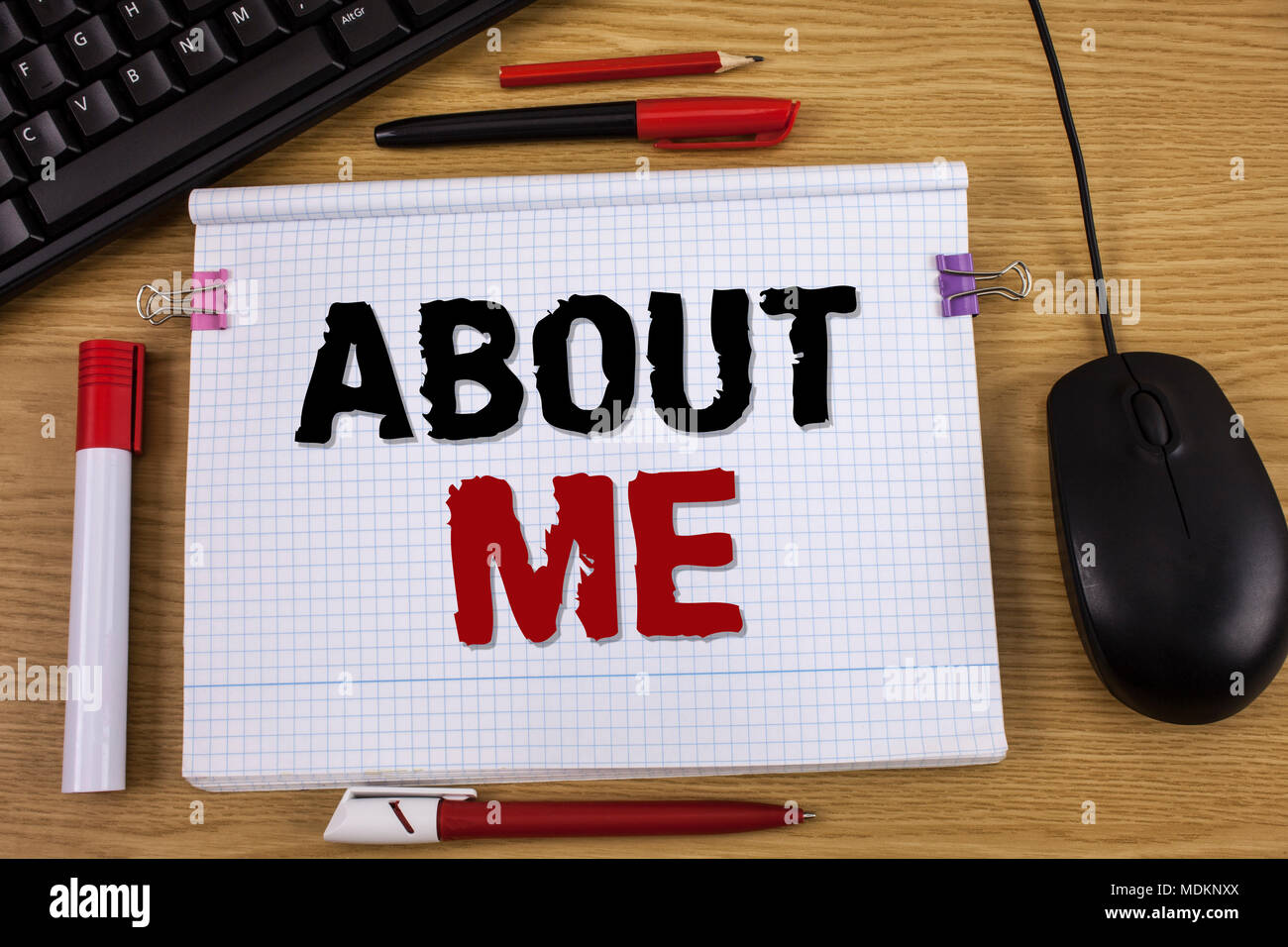 Handwriting text writing About Me. Concept meaning My Personal ...