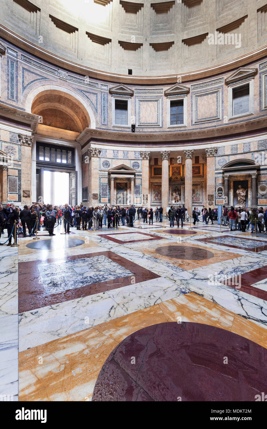 Interior, dome construction, Pantheon, Rome, Lazio, Italy Stock Photo ...