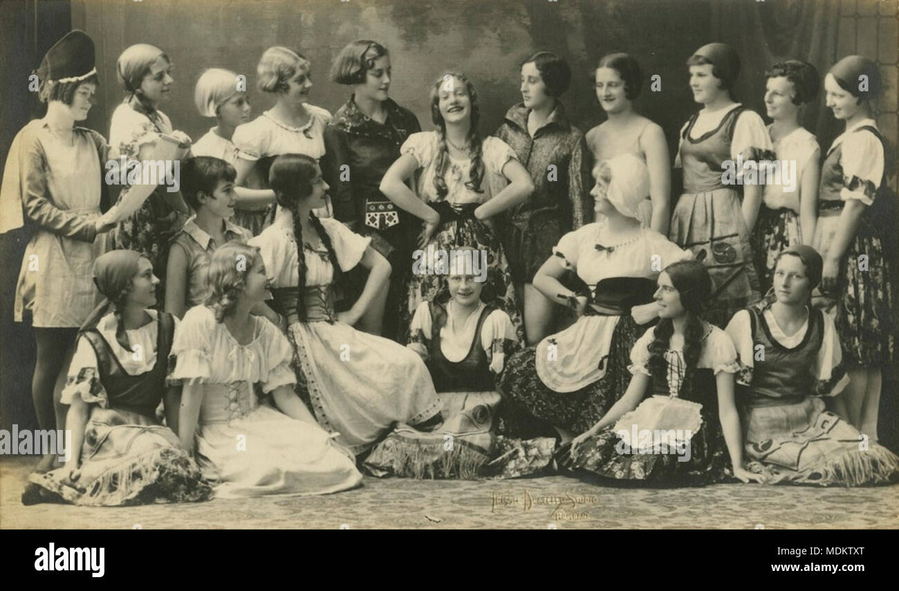 Cast members in the production 'In Time of Roses', 1931 Stock Photo - Alamy