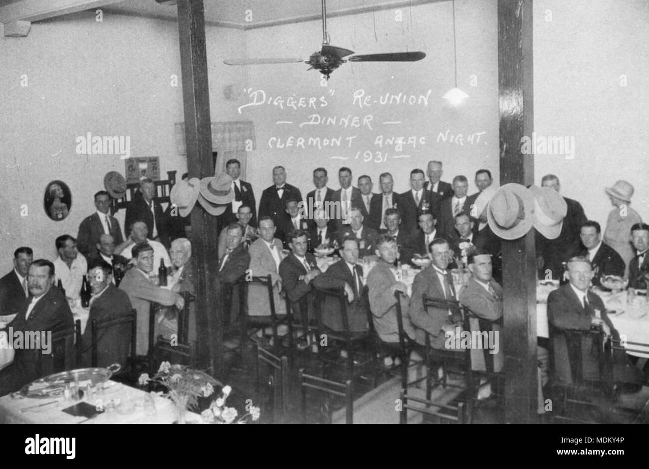 Diggers Reunion dinner, Anzac night, 1931 Stock Photo - Alamy